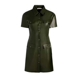 Alice & Olivia Femme, Robes, Vert, Taille: 40 FR Jamie Mini Robe en Similicuir