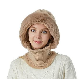 Generic Bonnet chaud tricot&eacute; pour femme - Tendance et polyvalent - Pour lhiver, kaki, Taille unique