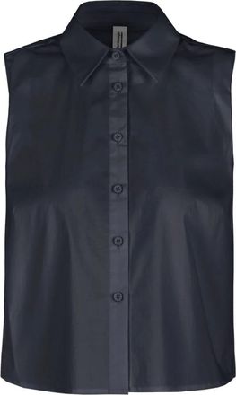 Bomboogie Femme, Blouses et Chemises, Bleu, Taille: 36 FR Camicia svasata senza maniche
