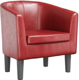 vidaXL Clubsessel Weinrot Kunstleder vidaXL