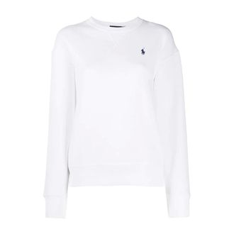 Polo Ralph Lauren Femme, Sweatshirts et sweats &agrave; capuche, Blanc, Taille: 38 FR Pull Blanc Casual &agrave; Manches Longues