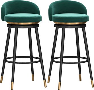 Generic Set aus 2 drehbaren Barhockern mit Beinen, Esszimmerstuhl mit Fu&szlig;st&uuml;tze und Gestell, Tresenhocker