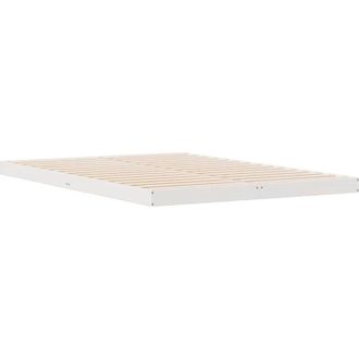 vidaXL Cadre de lit surélevé Blanc 140 x 210 cm Bois de pin massif Vidaxl
