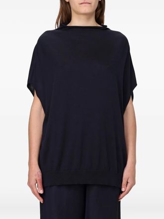 Fabiana Filippi haut en maille &agrave; col roul&eacute; - Bleu