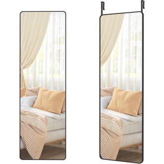 Songmics Songmics - Miroir pleine longueur, 120 x 40 cm, rectangulaire, cadre en alliage daluminium, verre tremp&eacute;, noir dencre