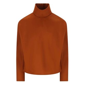 Saint Laurent Structured Shoulder Turtleneck - - Knitwear - Damen - Orange - XS