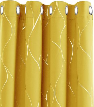 Deconovo Sichtschutz Vorhang mit Ösen Thermo Thermogardine Hitzeschutz Dicke Kälteschutz, Blickdichte Gardinen, Sonnenschutz Vorhang für Schlafzimmer, 138x117 