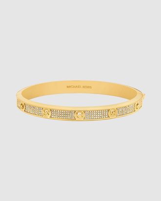Michael Kors bracelet jonc logo pav&eacute; dor&eacute;