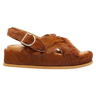 Dries Van Noten Stylische Ponyfell-Sandalen - - Shoes - Damen - Braun - 36 EU