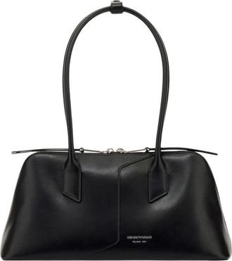 Emporio Armani Schultertasche mit Schriftzug-Logo - - Bags - Damen - Schwarzk - ONE SIZE