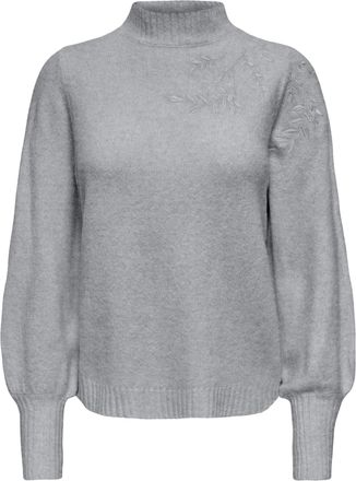 Only Onlbeauty Ls High Neck Emb KNT Noos