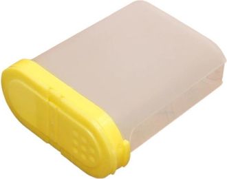 Yetonado Gewürzbehälter aus Kunststoff, 250 ml, in 3 Farben, für Küche, Gewürze, Doppeldeckel, Müsli, Gewürze, Bohnen, Aufbewahrungsflasche (gelb)