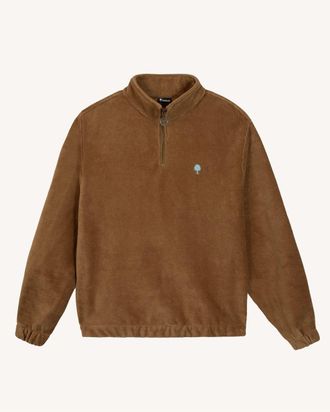 Faguo Sweat zipp&eacute; camel coton et tencel - AMBOISE