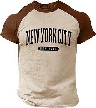 Generic T-shirts de sport pour hommes avec imprimé lettres athlétiques, gym, course à pied, sport, t-shirt léger et respirant à col rond à manches courtes, ka