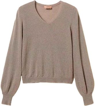 Twinset Pull &Agrave; Col V - Beige