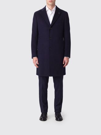Tagliatore Manteau droit au genou en laine et cachemire avec revers classiques