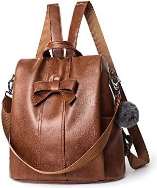 Nicole & Doris Sac à Dos Femme Cuir Sac a Dos Antivol Sac Porté Dos Loisir Sac à Dos Convertible à Bandoulière Daypacks Étanche Sac Epaule pour College Travaille Voy