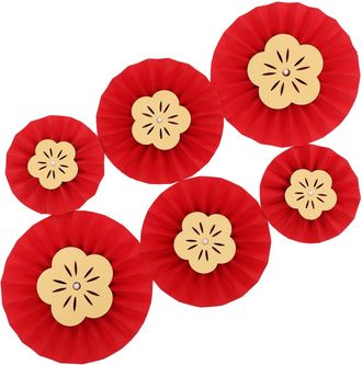 Aboofan 12stücke Hängende Papier Anhänger Blumen Papier Fächer Dekoration Für Party Layout Requisiten Neujahrs Requisite