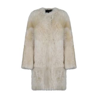 Zimmermann Illustration Shearling Mantel - - Jackets - Damen - Wei&szlig; - M