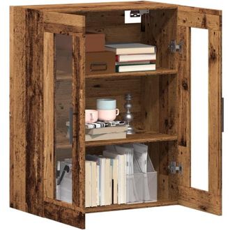 vidaXL Vidaxl - Buffet vieux bois 69,5x34x90 cm - Bois ding&eacute;nierie r&eacute;sistant &agrave; lhumidit&eacute; - Rangement ferm&eacute; avec poign&eacute;es esth&eacute;tiques