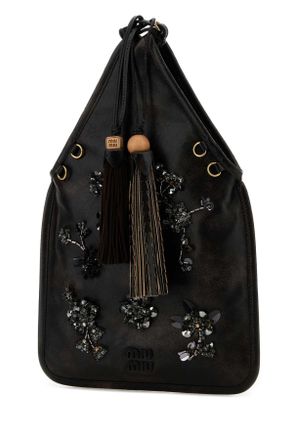 Miu Miu Womens Black Nappa Leather Handbag Caffe Borse A Mano Bag