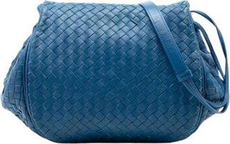 Bottega Veneta Sac bandouli&egrave;re en cuir nappa tress&eacute; pr&eacute;-aim&eacute; - Femme - Pre-owned - Bleu - Taille: ONE Size