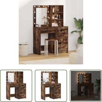 vidaXL Holzwerkstoff - Schminktisch 2 pcs Braun 50 x 41 x 135 cm Holzwerkstoff