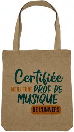 Fabulous Sac Shopping Tote Bag Aspect Lin - Certifi&eacute;e meilleure prof de musique de lunivers Instrument Rock Jazz Classique Conservatoire - Sac Courses Toile Ep