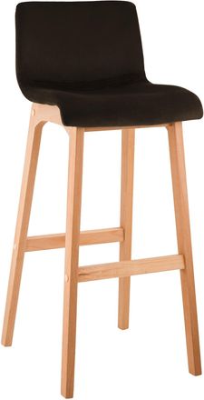 Clp Barhocker mit Lehne Hover, Barstuhl Holz Natura gepolstert mit Samtbezug, Tresenstuhl 77cm Sitzhöhe, Farbe:braun