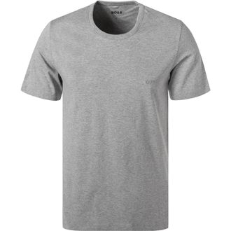 HUGO BOSS Herren T-Shirts grau Baumwolle unifarben