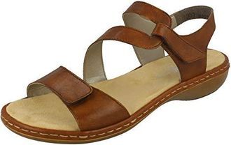 Rieker Sphere Womens Riptape Sandals 38 EU 24 Tan Lea