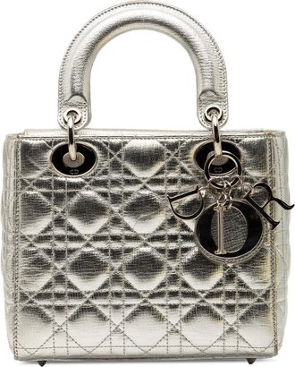 Dior Hobo Bags - Small Metallic Grained Calfskin Cannage My ABCDior - Gr. unisize - in Silber - f&uuml;r Damen