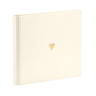 R&ouml;ssler Selection Papier - Serie Pure Love, Brilliant - G&auml;ste-/Fotobuch Symbol Herz mit 60 Seiten, 220x230 mm, White