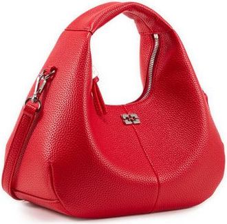 Ganni Sac Hobo Mini &agrave; &eacute;tiquette miroir