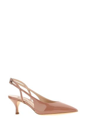 Casadei Womens Antiqued Pink Leather Giulia Pumps Moka Scarpe Con Tacco High Heel Shoes