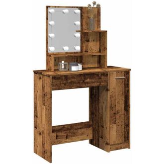 vidaXL Coiffeuse avec led vieux bois 86,5x35x136 cm Vidaxl