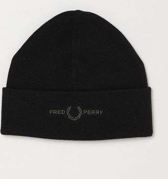 Fred Perry Baumwoll-Beanie mit gesticktem Logo und Umschlag
