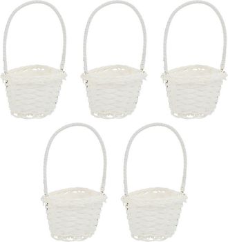 Happyyami 5stücke Teiliges Kleine Handgewebte Kunststoff-rattan Körbe in Multifunktionale Aufbewahrungskörbe Für Obst Blumen Und Kleine Gegenstände Im Ländliche