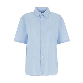 Dunst Femme, Blouses et Chemises, Bleu, Taille: 36 FR Chemise Oversize &agrave; Manches Courtes