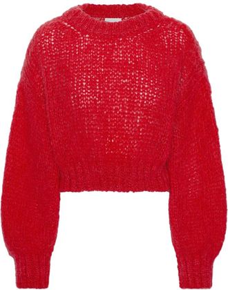 Americandreams Americandreams, Femme, Pulls, Rouge, Taille: 44 FR Leonnie Alpaca Cropped Pullover