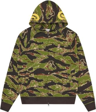 Billionaire Boys Club Homme, Sweatshirts et sweats &agrave; capuche, Multicolore, Taille: M Smiley Tiger Stripe Full Zip-Through Sweat &agrave; capuche