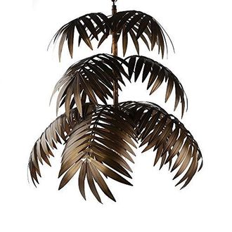 Newrays Vintage Tropical feuilles de noix de coco éclairage de plafond Unique rustique arbre lumières salon salle à manger chambre lustre luminaires (PYZS7)
