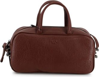 Max Mara Femme, Sacs, Brun, Taille: ONE Size Sac à main en cuir marron avec poignées doubles