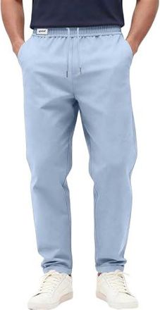 Generic Pantalon de loisirs pour homme - Coupe ajust&eacute;e - Avec taille &eacute;lastique - Jambe droite - Pantalon daffaires l&eacute;ger - Classique - D&eacute;contract&eacute; - Pantalon 