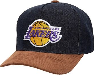 Mitchell & Ness NBA Cord D-Stressed Snapback Cap Los Angeles Lakers Denim/Brown