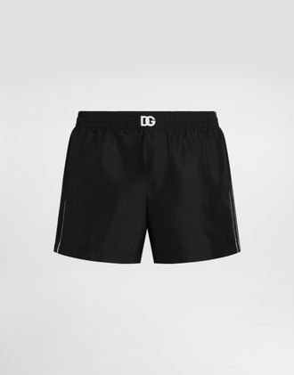 Dolce & Gabbana Bade-boxershorts Mit Logoprint - Mann Beachwear Schwarz 4