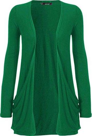 WearAll Pocket Cardigan à Manches Longues - Hauts - Femme - Jade - 40-42