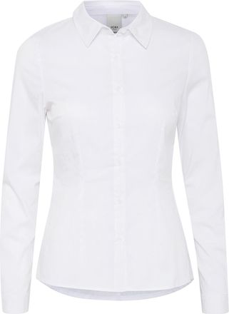 Ichi Damen Regular Fit Bluse 102533, Gr. 36, Weiß (White 10100)