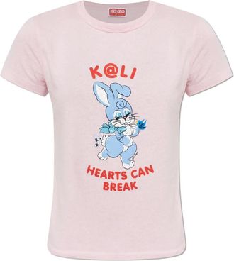 Kenzo Femme, Tops, Rose, Taille: 40 FR T-shirt avec imprim&eacute;