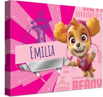 Picanova PAW Patrol Skye Kunstdruck - Emilia - 40x30cm - Druck auf Leinwand - Personalisierte Wandbilder - Baby-Geschenk Leinwandbild - PAW Patrol Kollektion